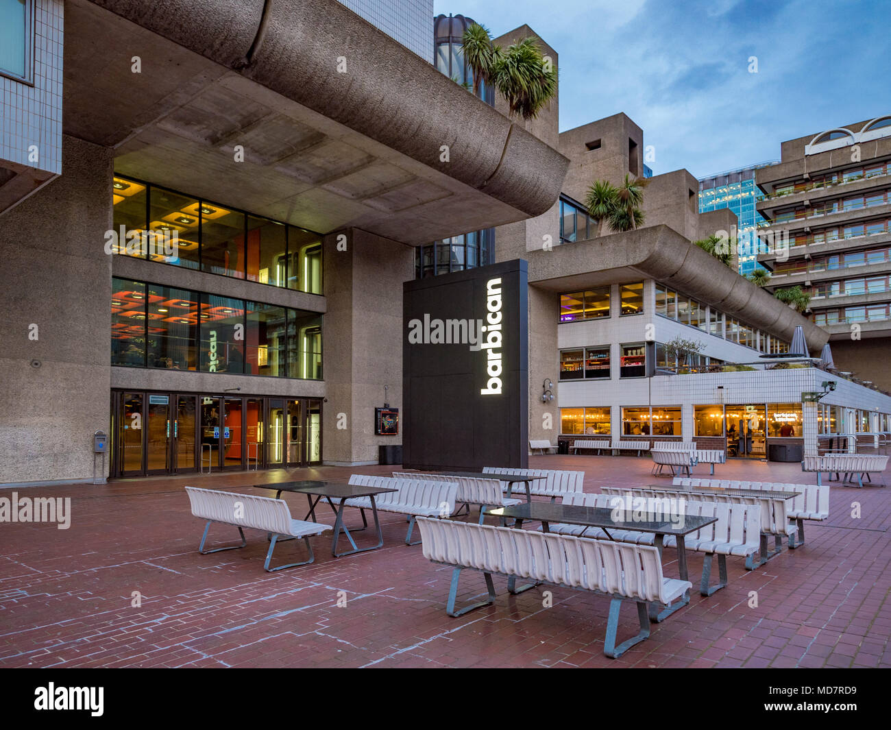 Barbican concert venue. Part of the Barbican complex incorporating the ...