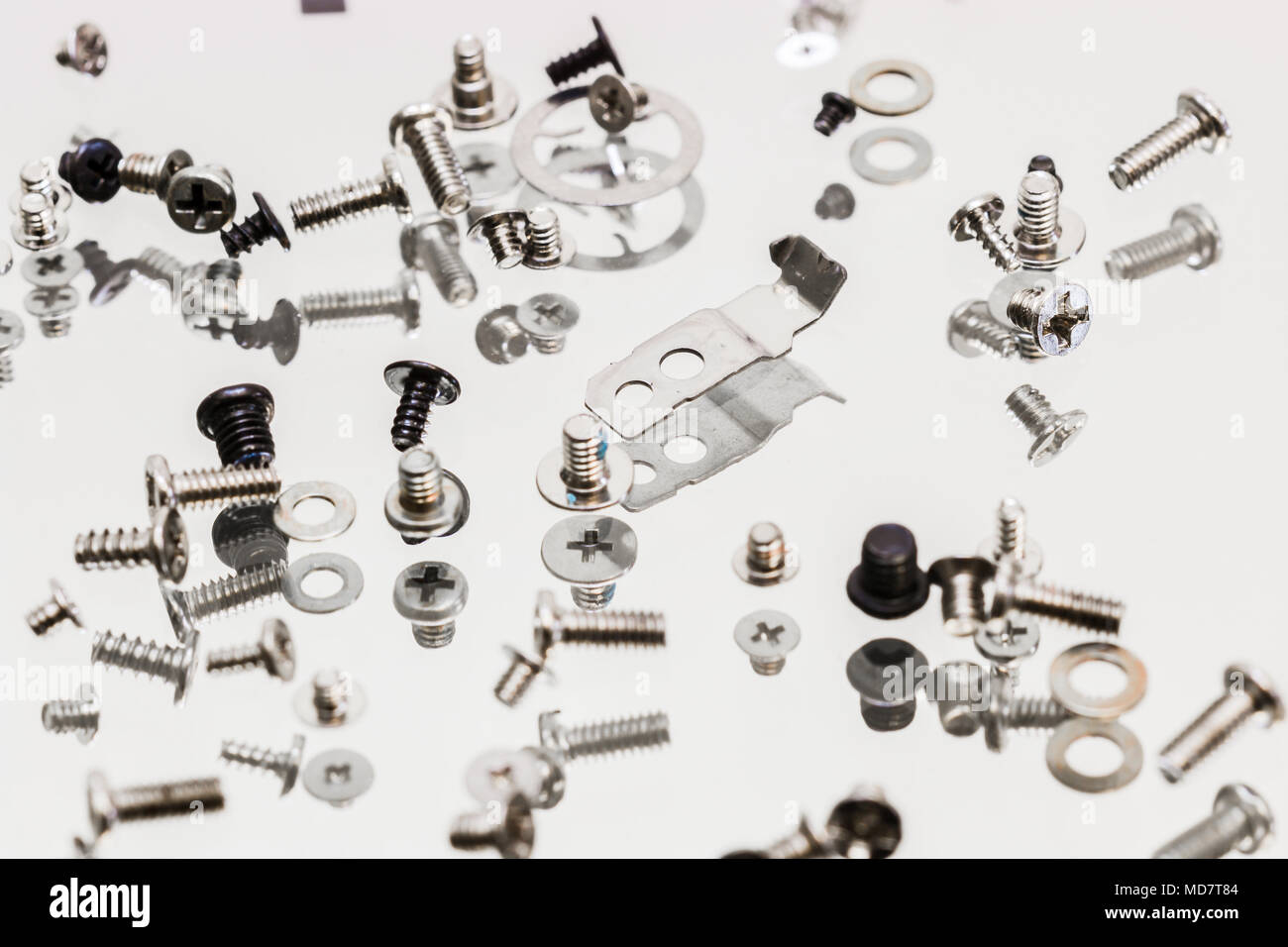 Large assortment of screws,bolts,spring,nuts and metallic objects found ...
