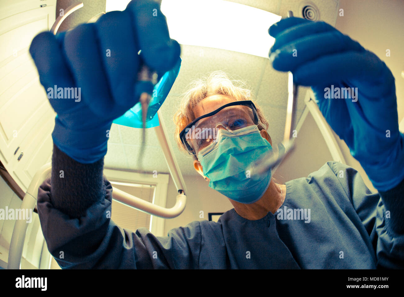 Dentist at work Stock Photo - Alamy
