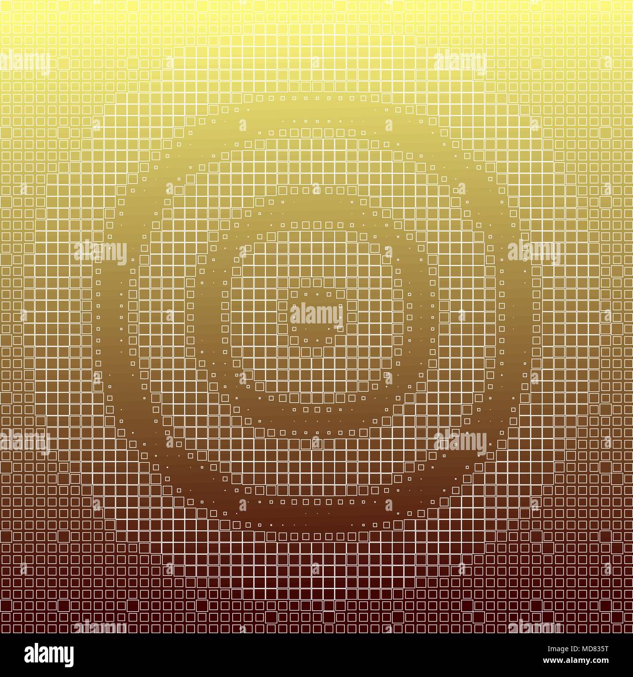 Abstract dart board pattern on gradient gold background, white tiny ...