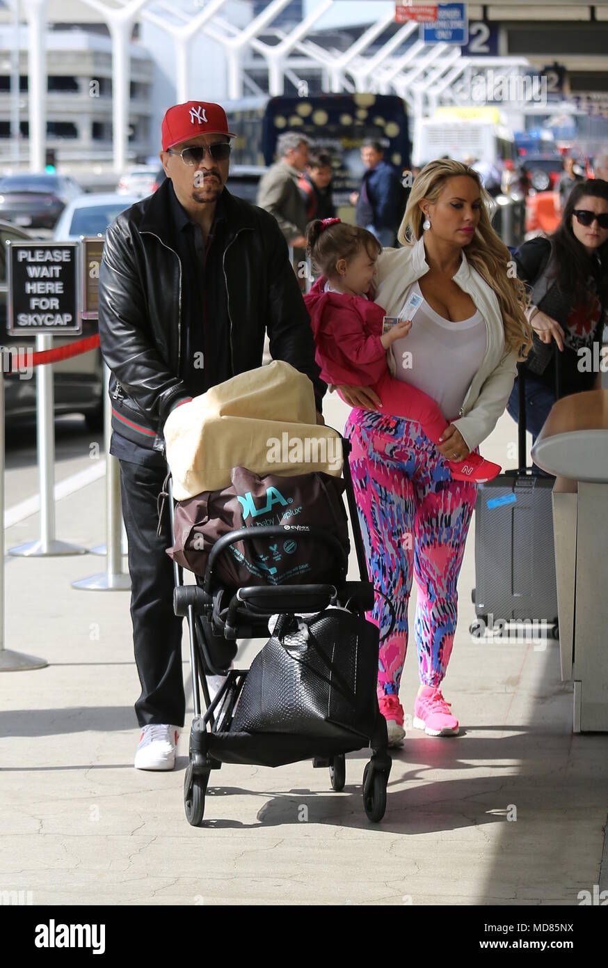 Ice-T at Los Angeles International Airport (LAX) with his family ...