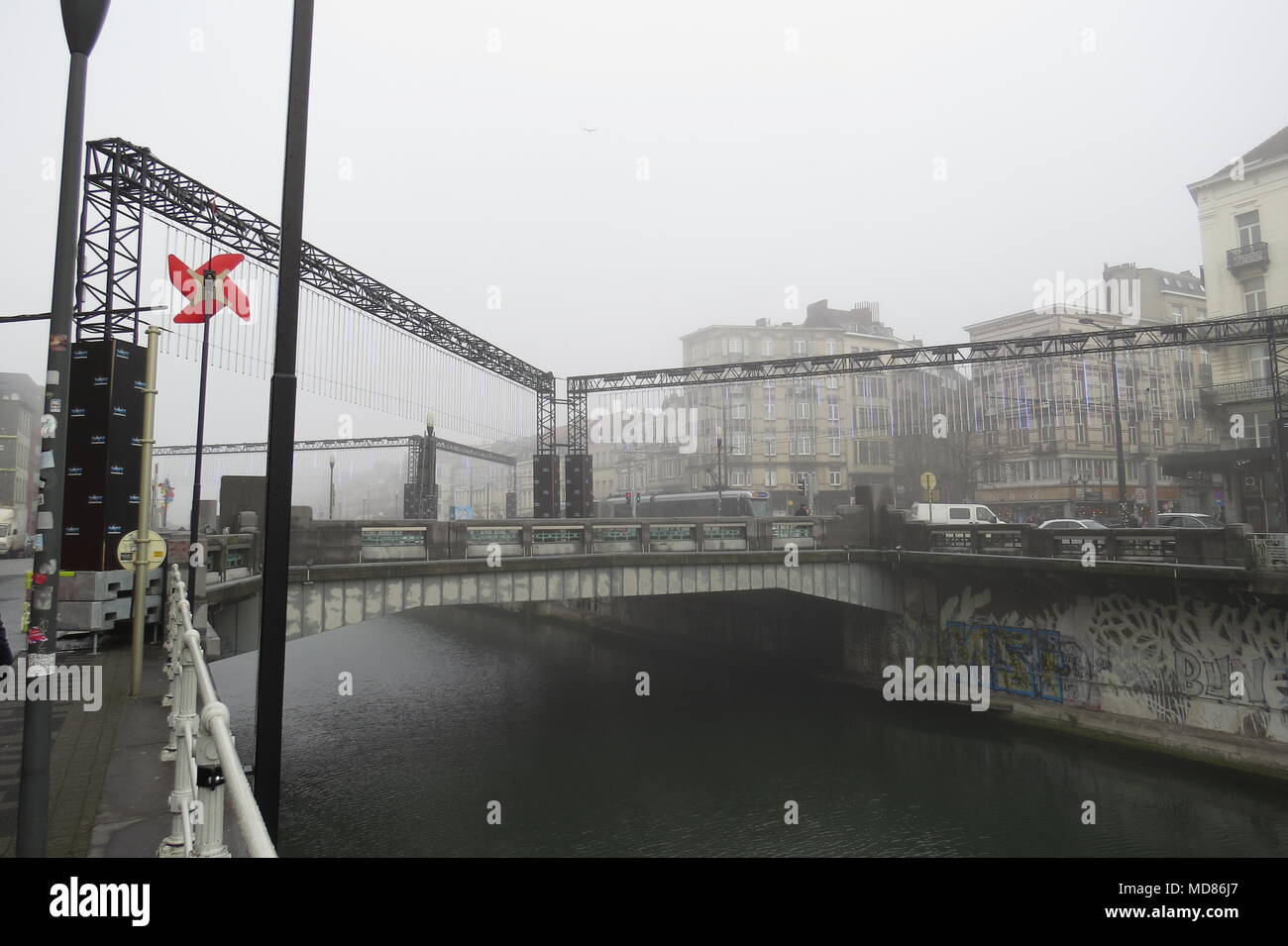 Bridge over the canal in Brussels Stock Photo - Alamy