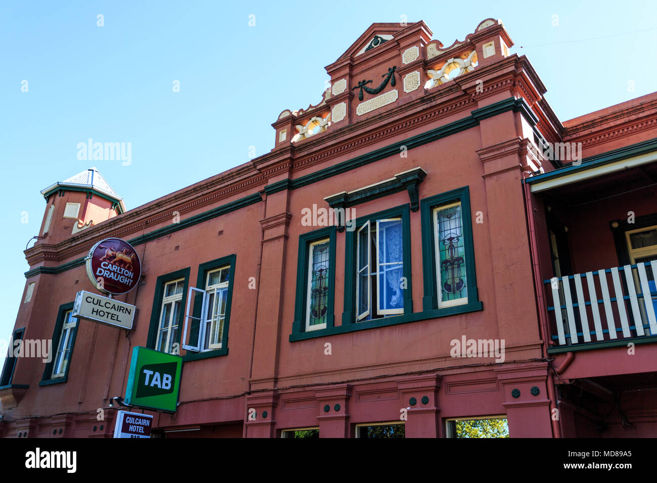Detail of the facade of the centenary Culcairn Hotel, which opened in ...