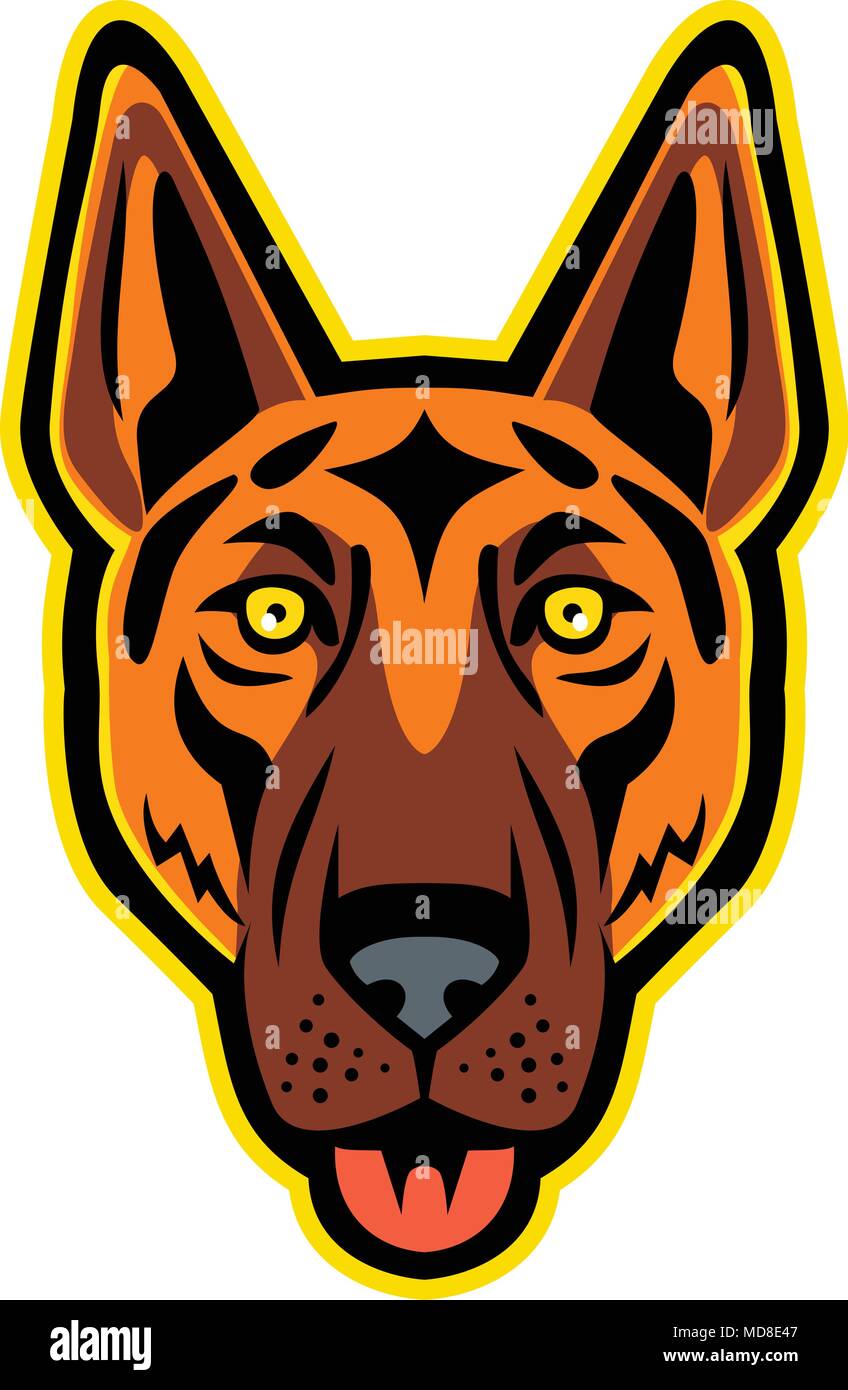 Mascot icon illustration of head of a German Shepherd Dog, Alsatian ...