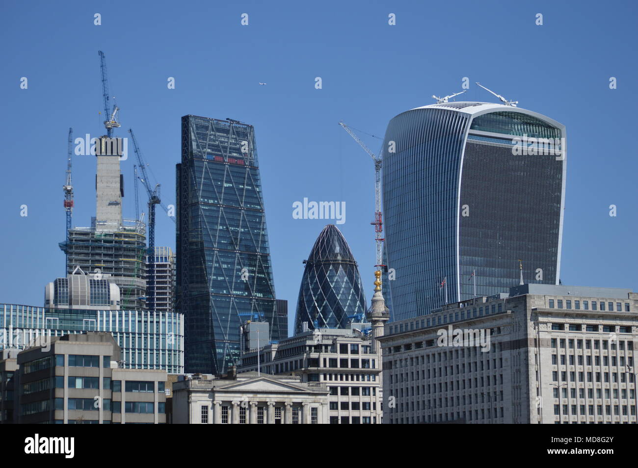 The skyline of Liverpool Street in London Stock Photo - Alamy
