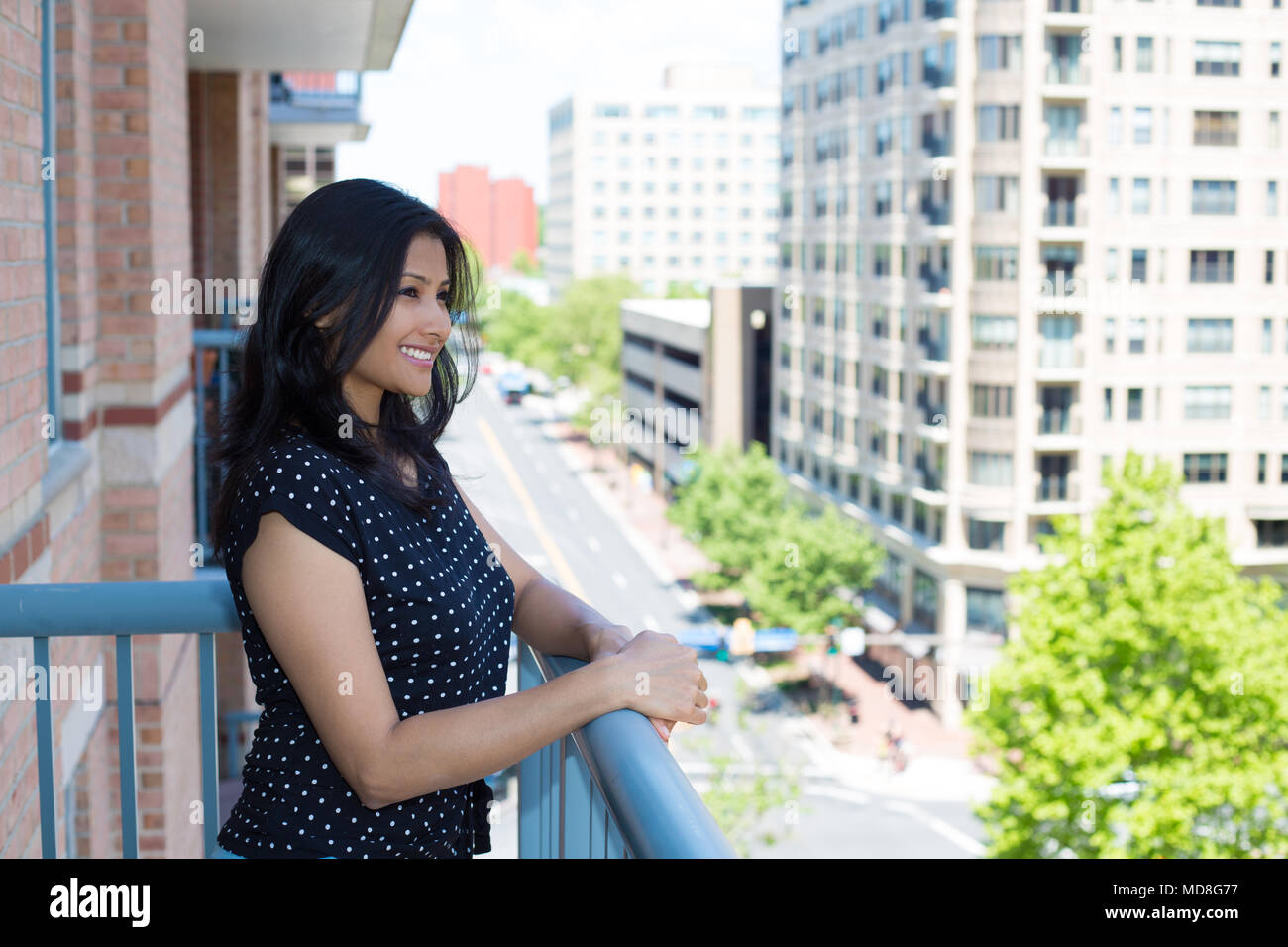 Closeup portrait, happy confident successful pretty young woman in ...