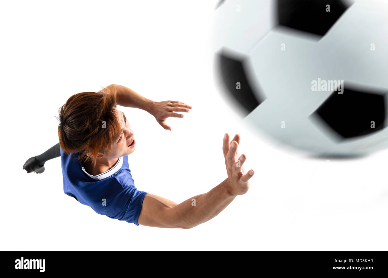 closeup soccer player goalkeeper in action Stock Photo - Alamy