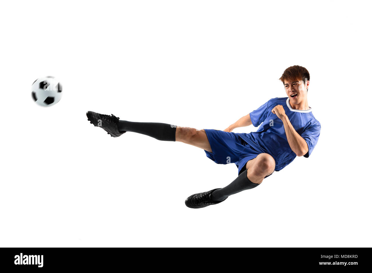 soccer player in action isolated white background Stock Photo - Alamy
