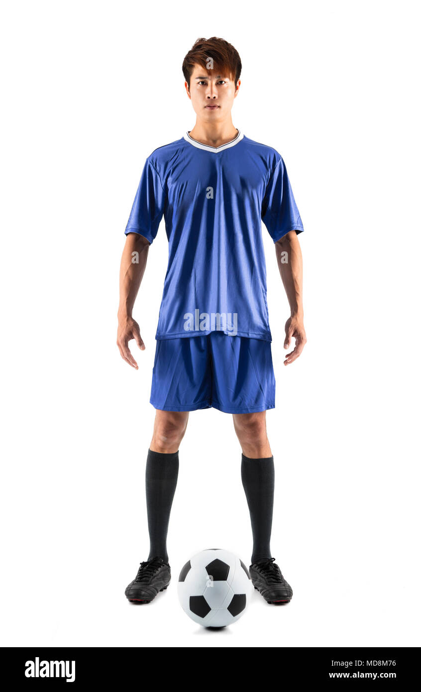 asian soccer football player young man standing Stock Photo - Alamy