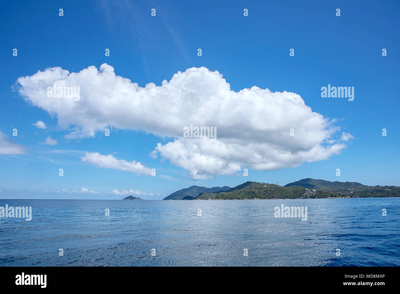 white cloud and blue sky over koh tao thailand Stock Photo - Alamy