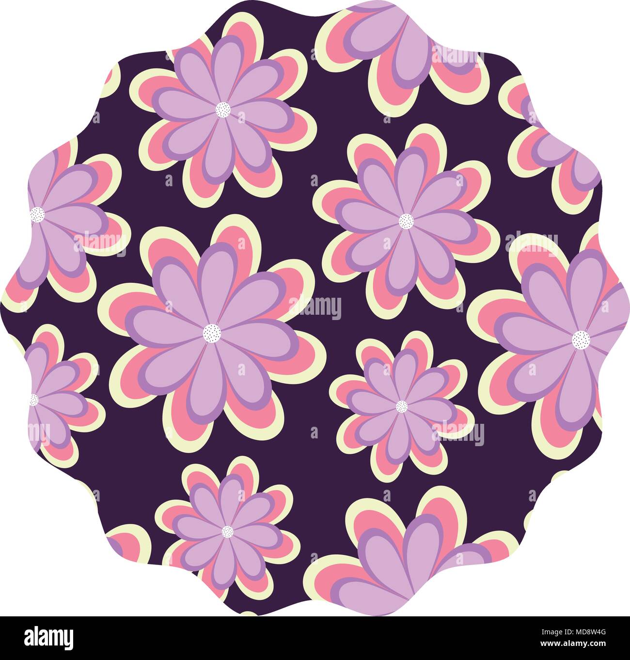 colorful decorative circular frame with beautiful flowers design ...
