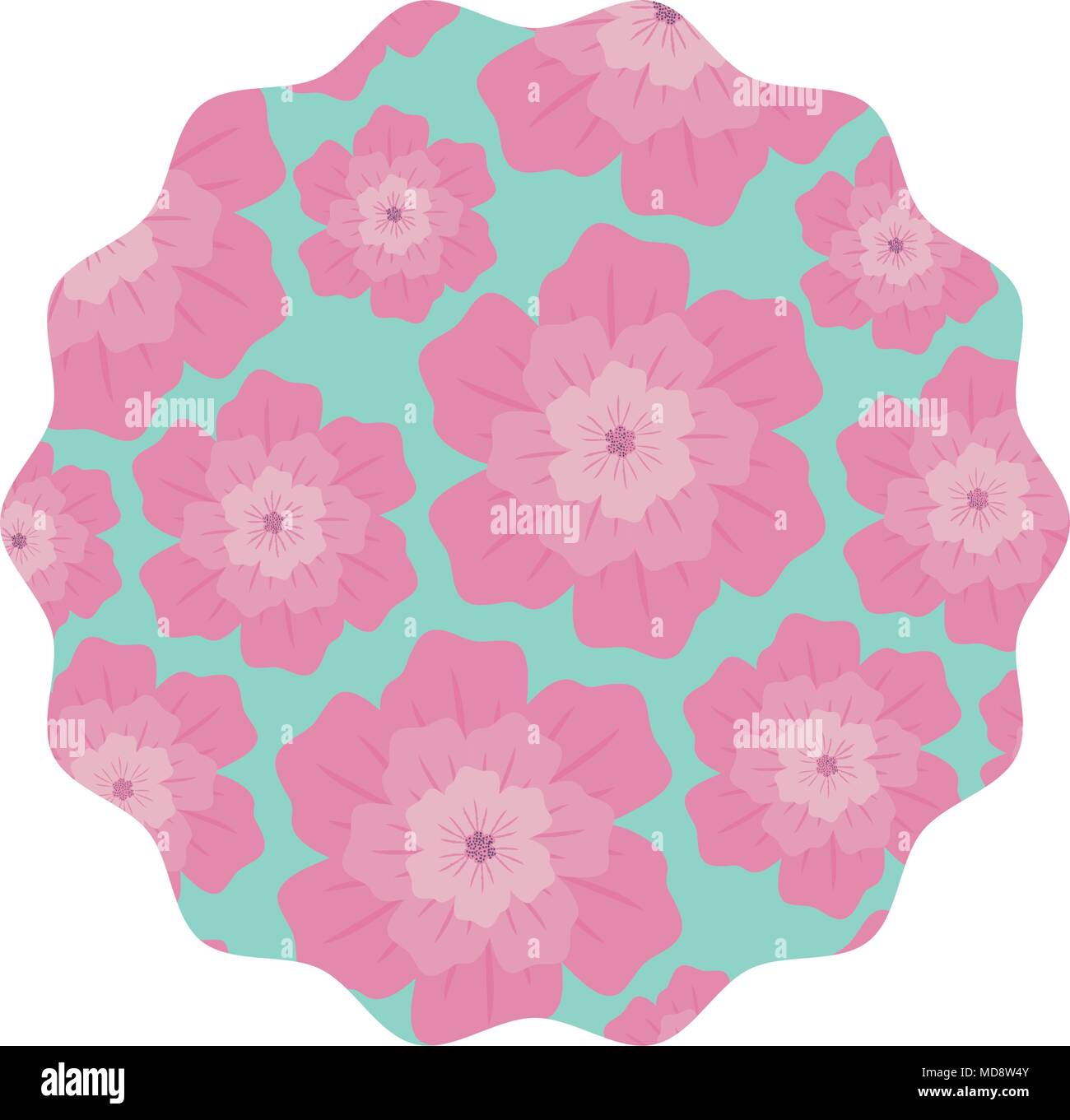 colorful decorative circular frame with beautiful flowers design ...