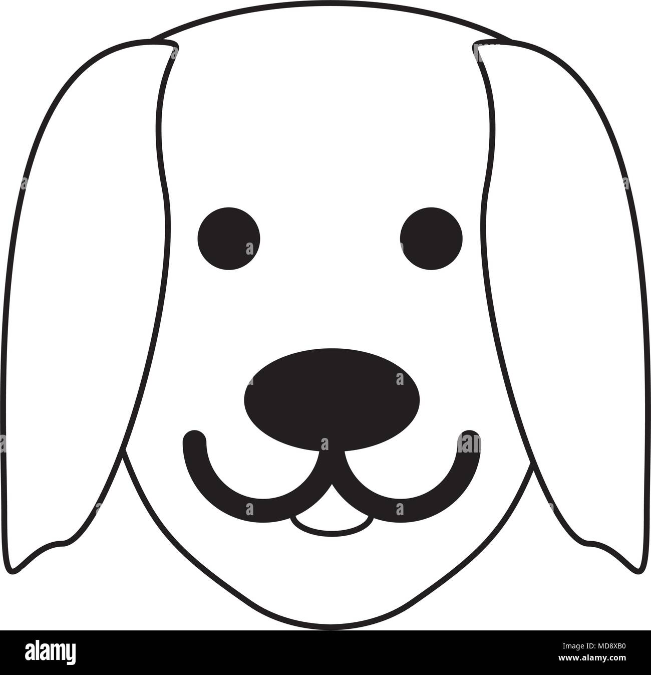 cute dog head icon over white background. vector illustration Stock ...