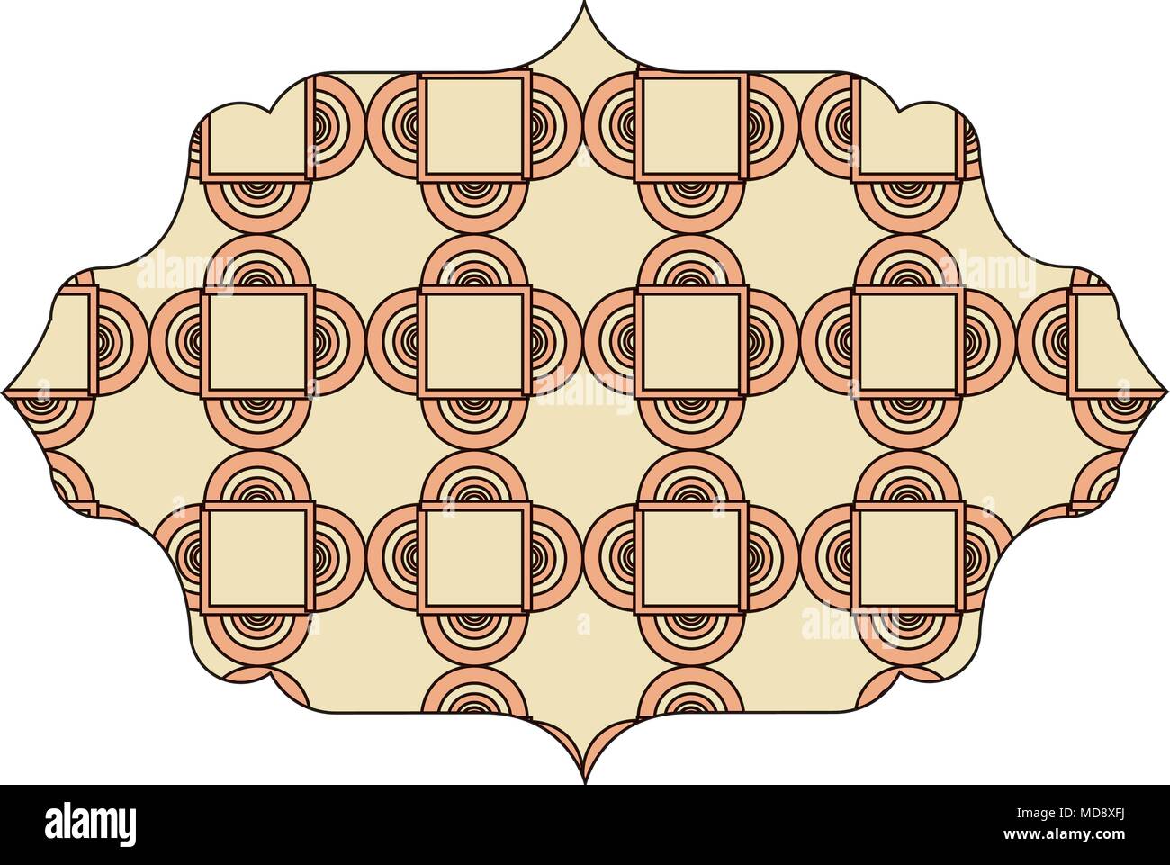 decorative arabic frame with geometric shapes design. vector ...