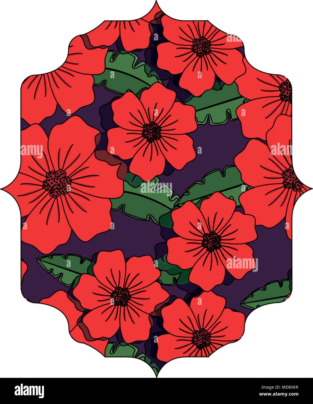 colorful decorative arabic frame with floral design, vector ...