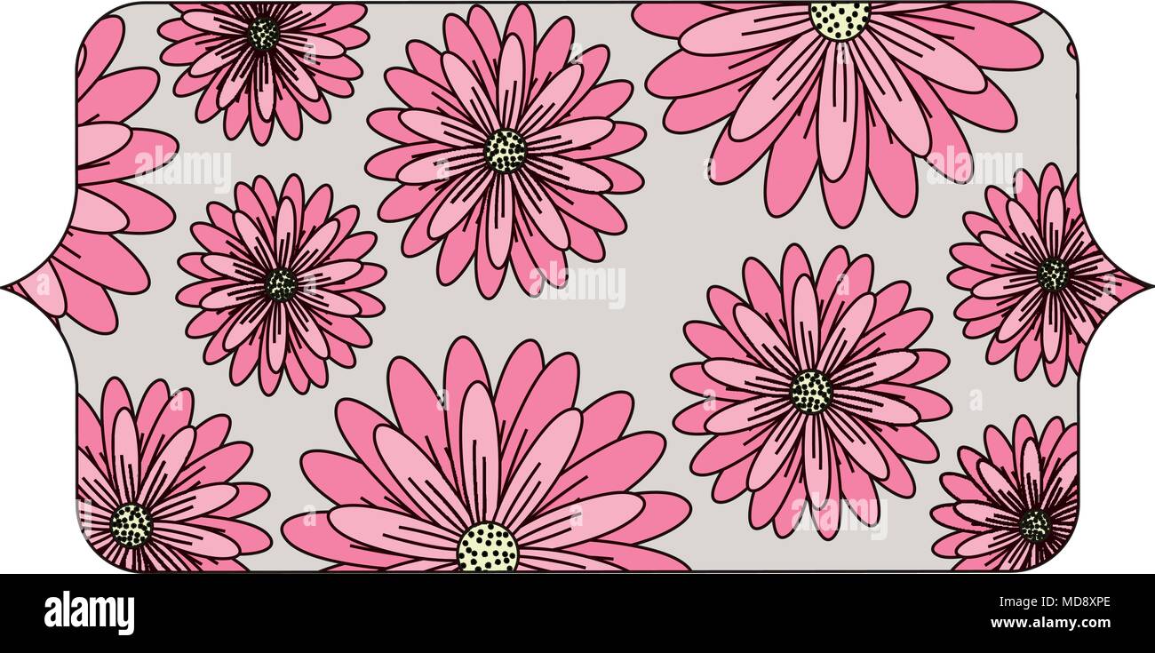 colorful Rectangular ornament with beautiful flowers design. vector ...