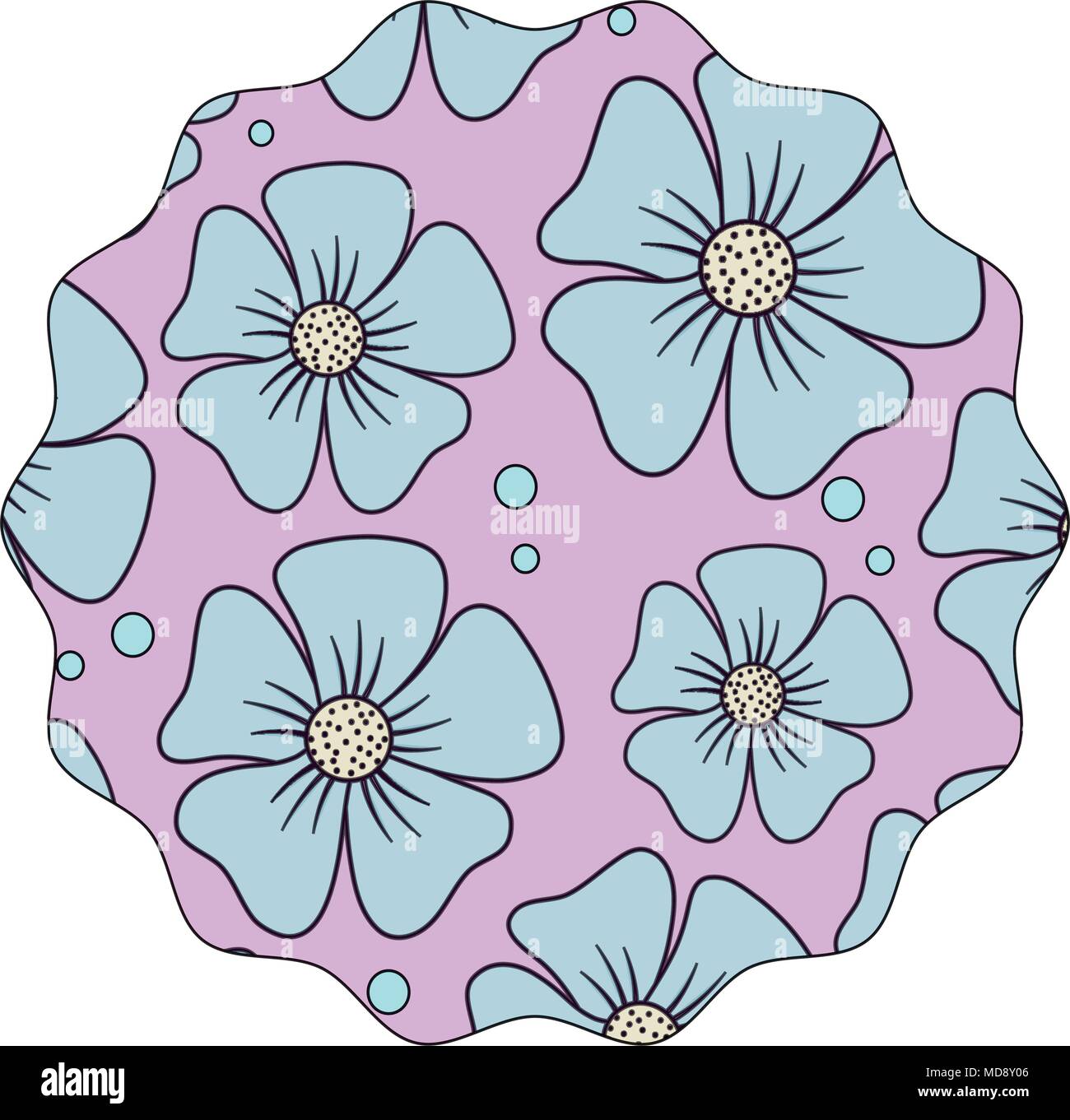 colorful decorative circular frame with beautiful flowers design ...