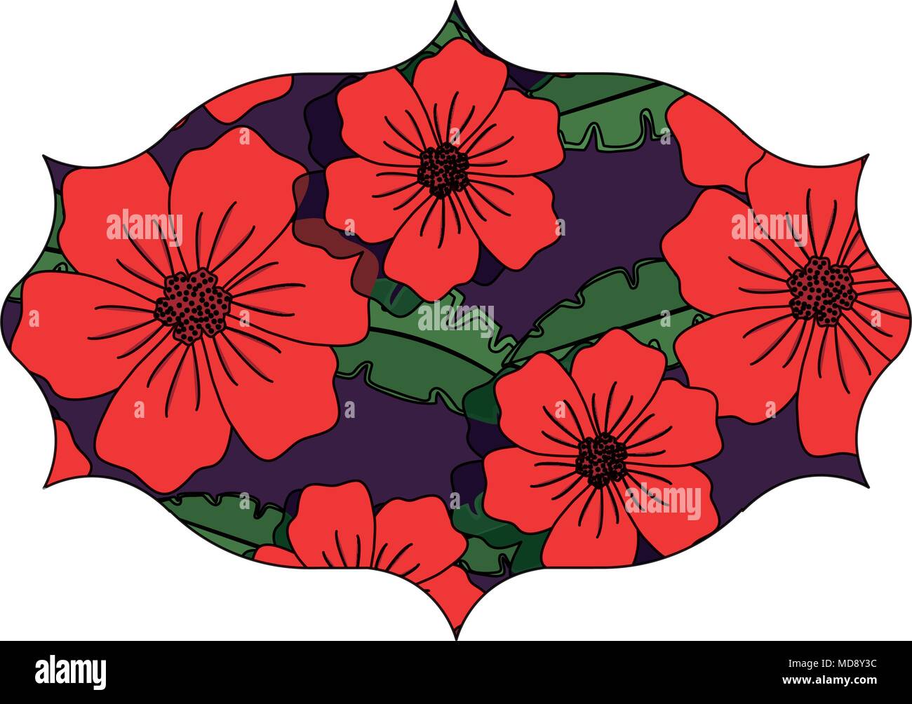 colorful decorative arabic frame with floral design, vector ...