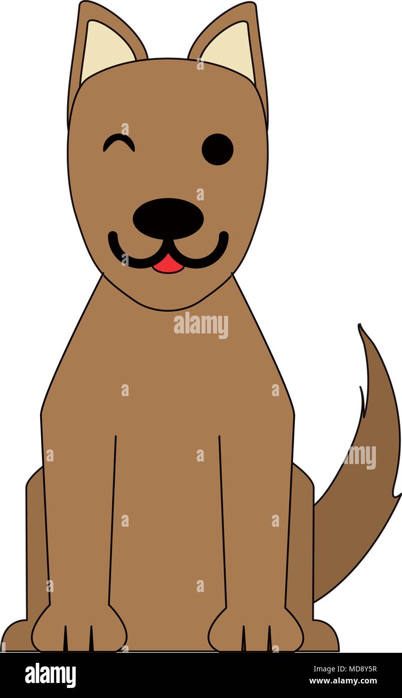 cartoon dog icon over white background, colorful design. vector ...