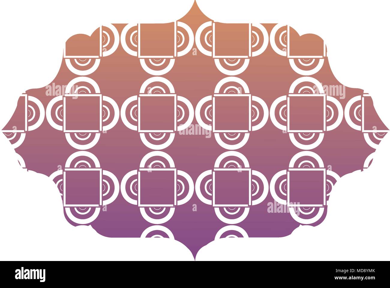 decorative arabic frame with geometric shapes design. vector ...
