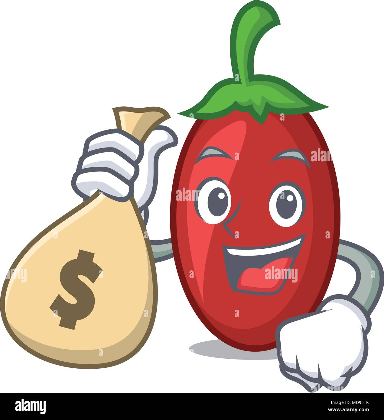 With money bag goji berries character cartoon vector illustration Stock ...