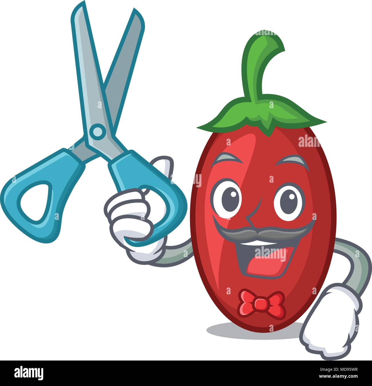 Barber goji berries character cartoon vector illustration Stock Vector ...