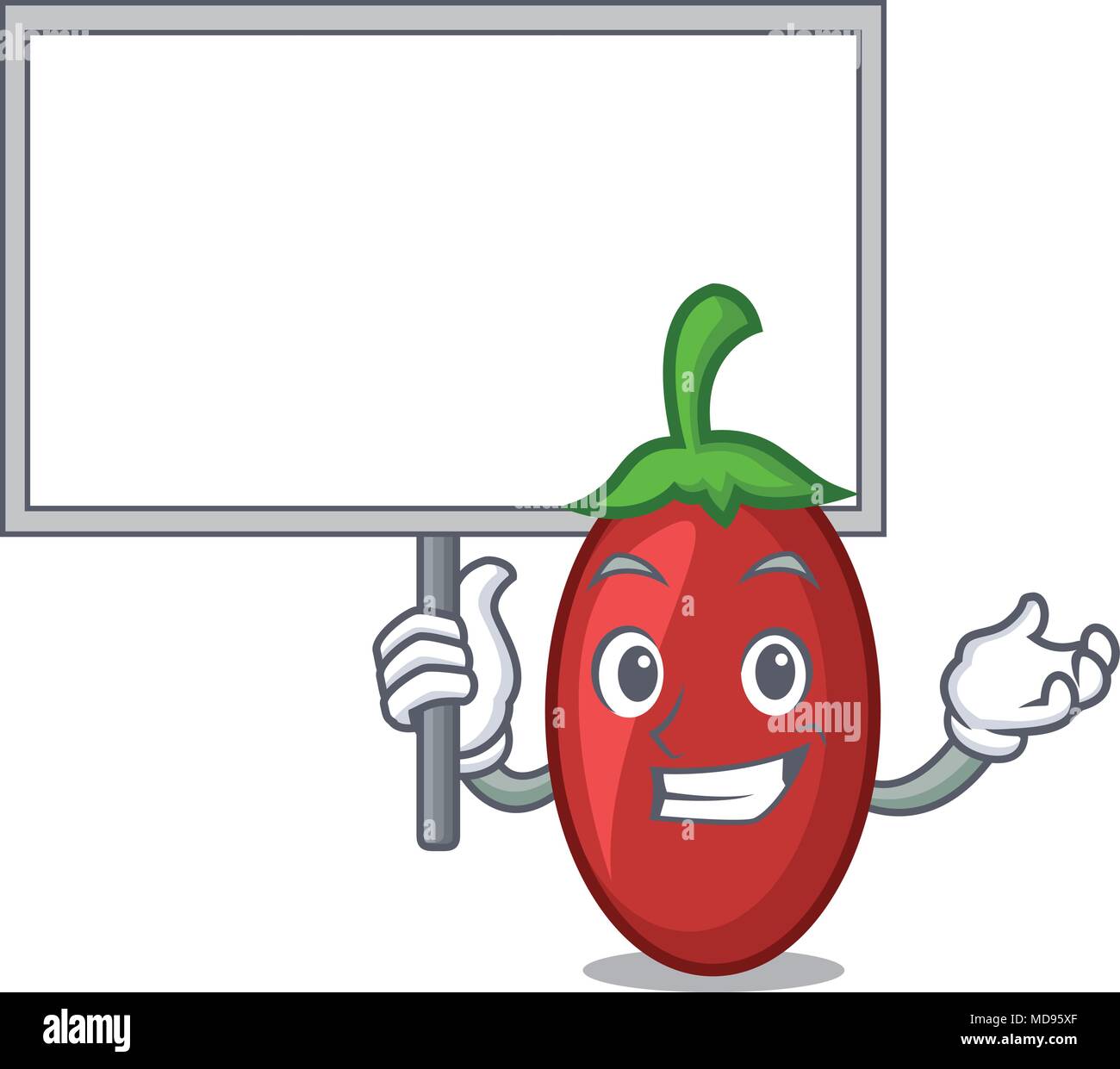 Bring board goji berries character cartoon vector illustration Stock ...