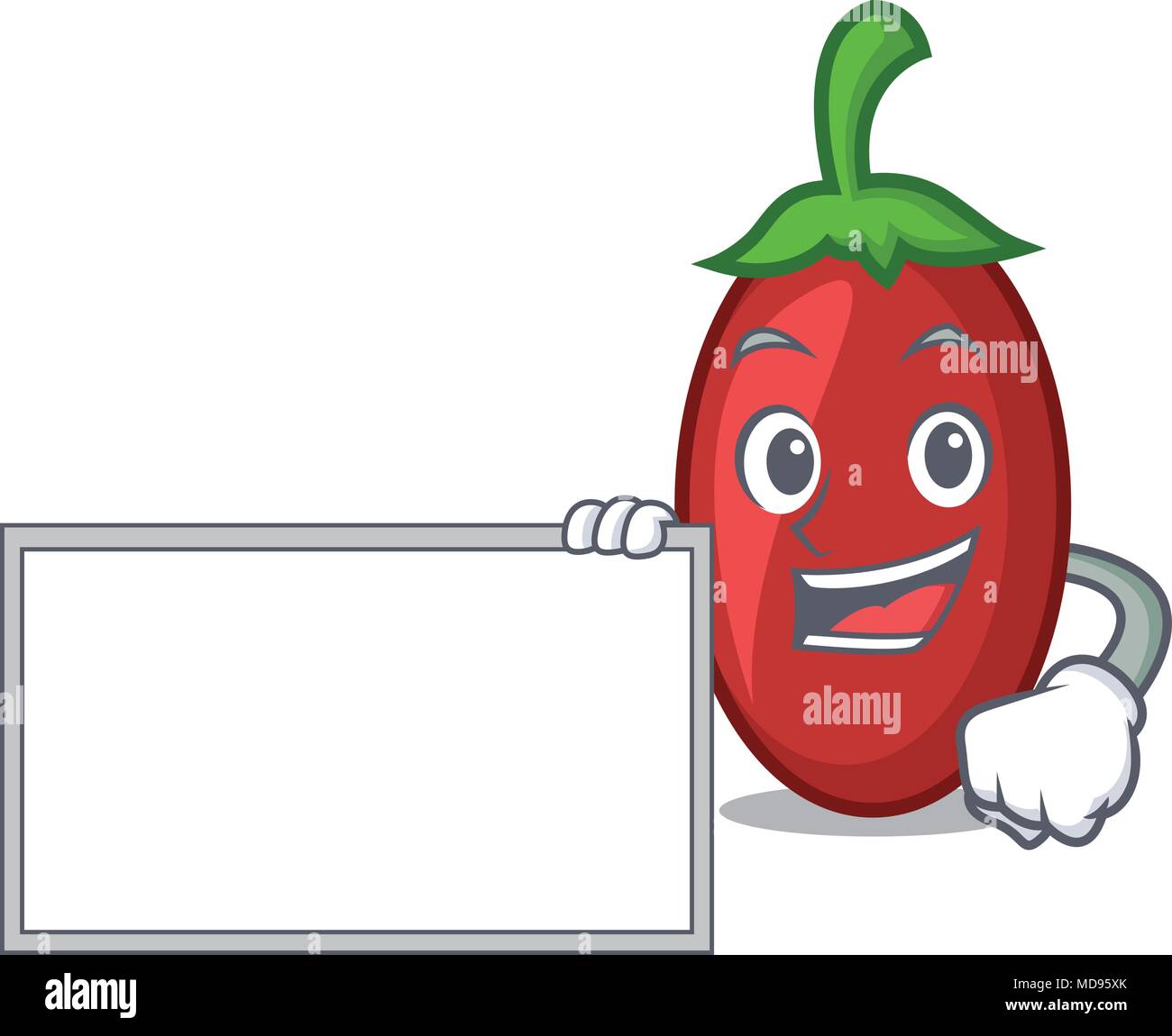 With board goji berries character cartoon vector illustration Stock ...