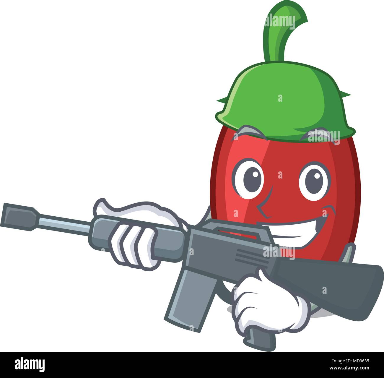 Army goji berries character cartoon vector illustration Stock Vector ...