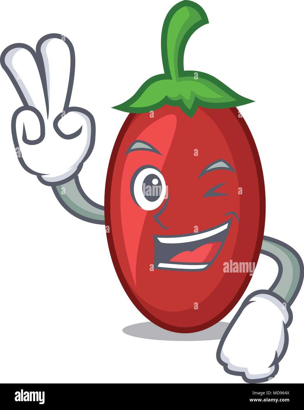Two finger goji berries character cartoon vector illustration Stock ...