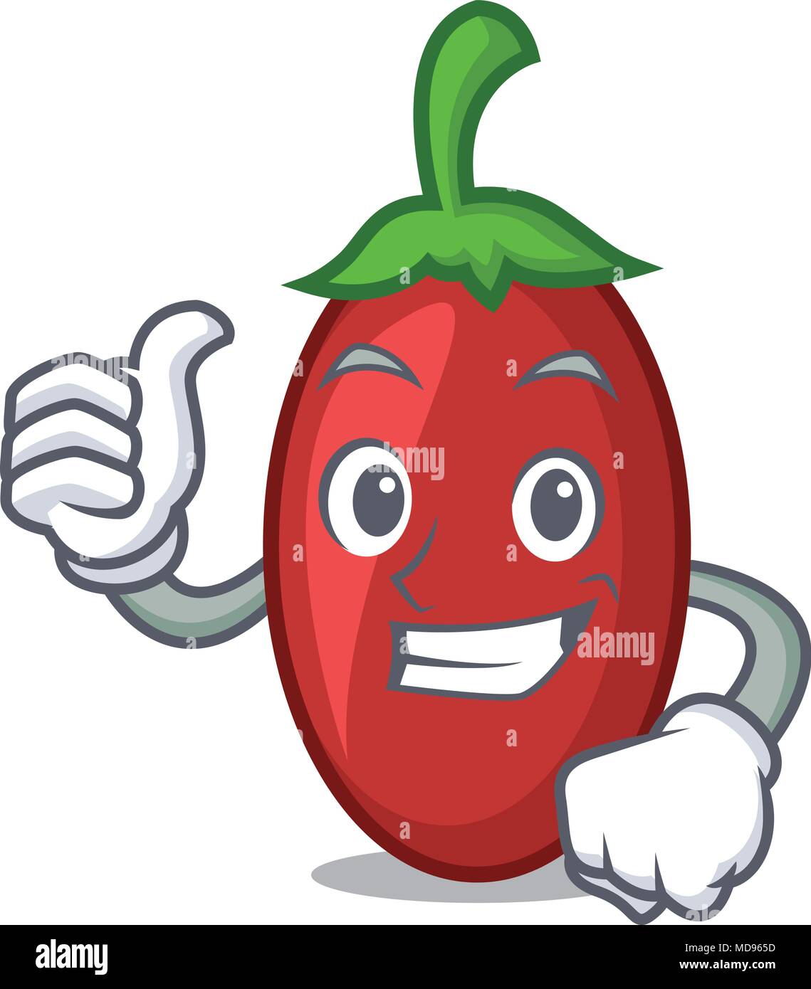Thumbs up goji berries character cartoon vector illustration Stock ...