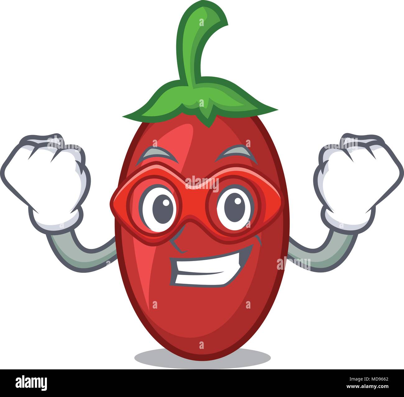 Super hero goji berries character cartoon vector illustration Stock ...