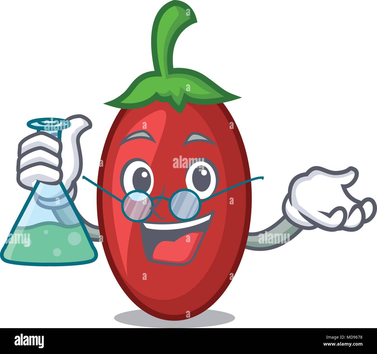Professor goji berries character cartoon vector illustration Stock ...