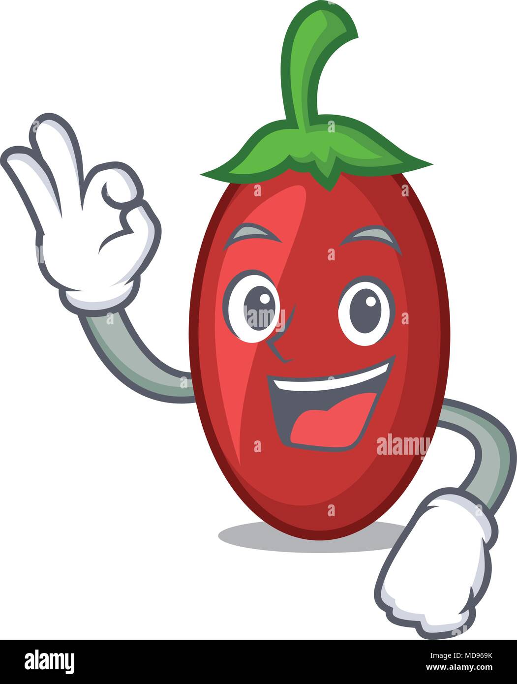 Okay goji berries character cartoon vector illustration Stock Vector ...
