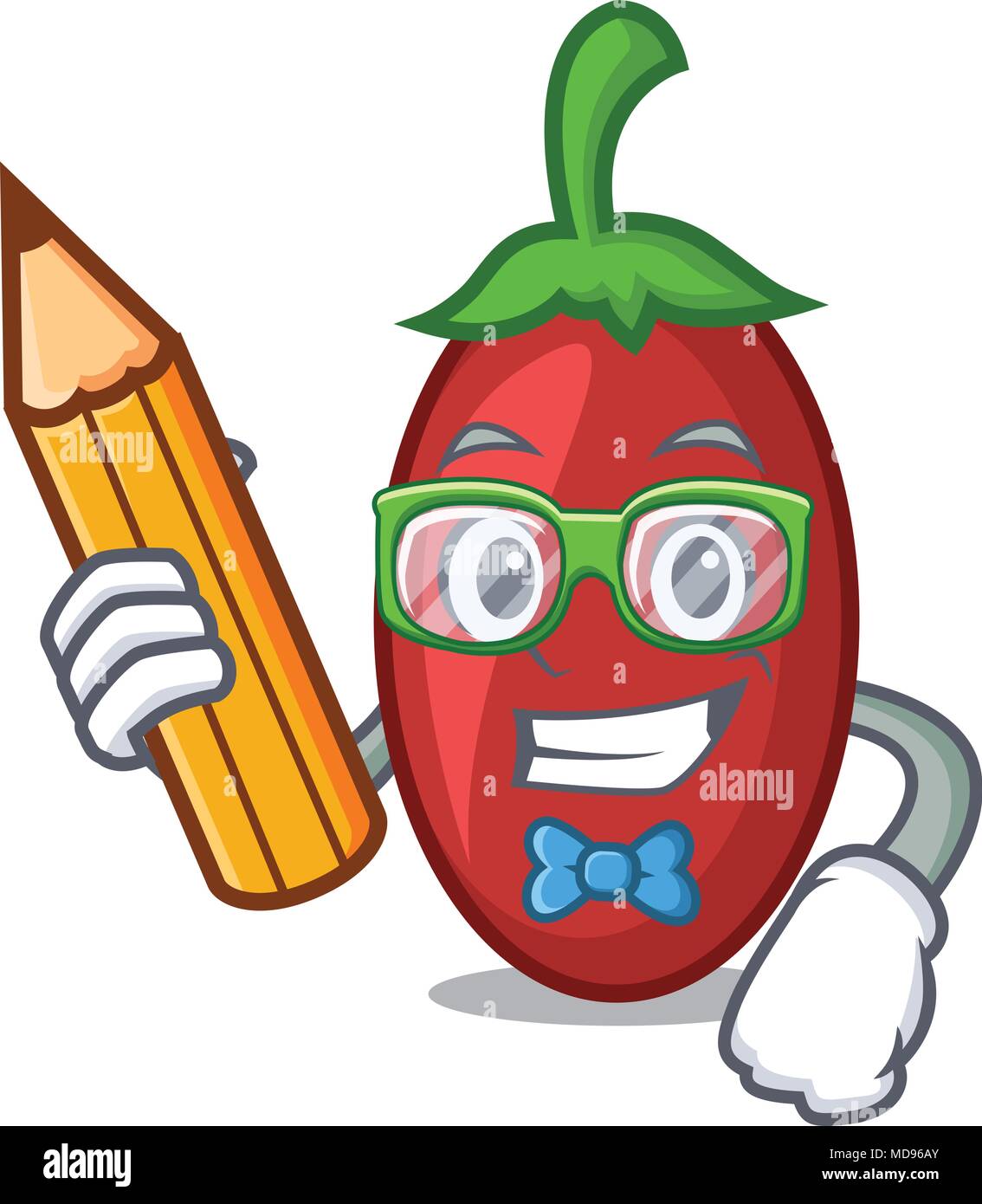 Student goji berries character cartoon vector illustration Stock Vector ...