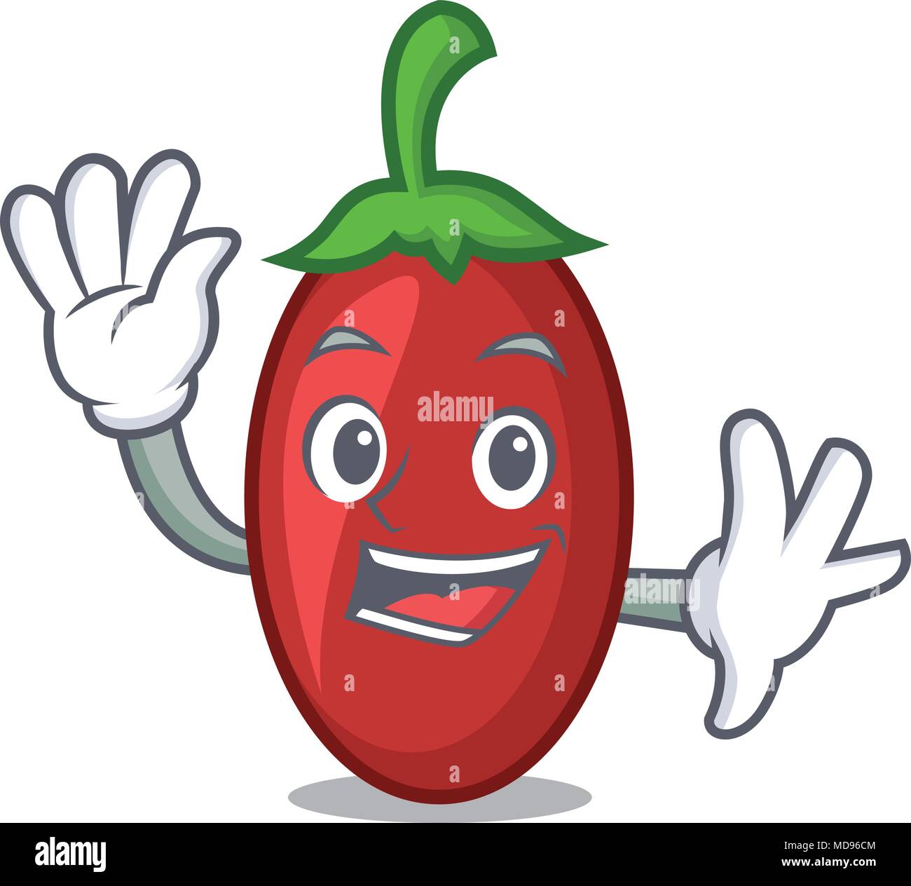 Waving goji berries character cartoon vector illustration Stock Vector ...