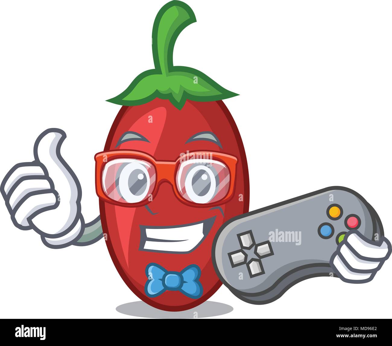 Gamer goji berries mascot cartoon vector illustration Stock Vector ...