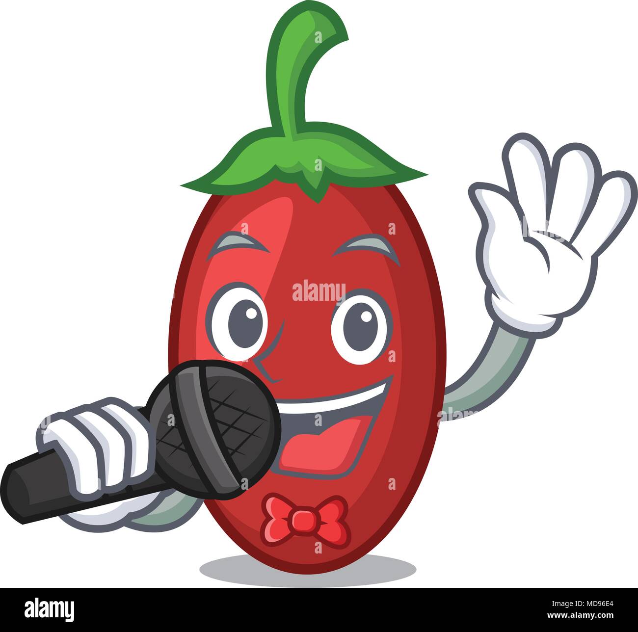 Singing goji berries mascot cartoon vector illustration Stock Vector ...