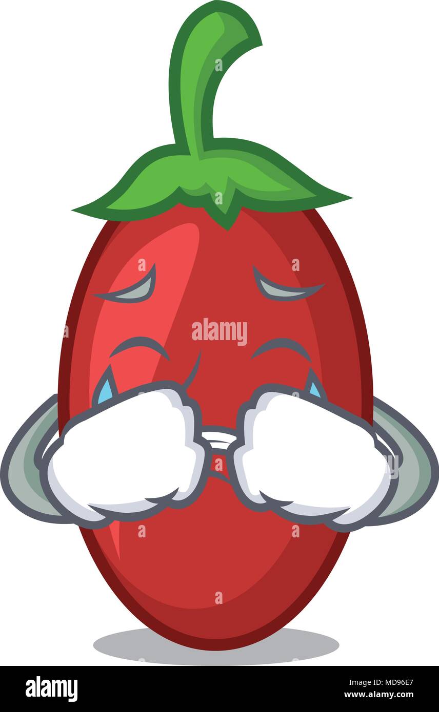 Crying goji berries mascot cartoon vector illustration Stock Vector ...