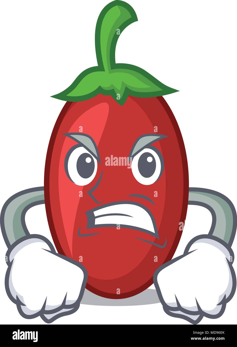 Angry goji berries mascot cartoon vector illustration Stock Vector ...