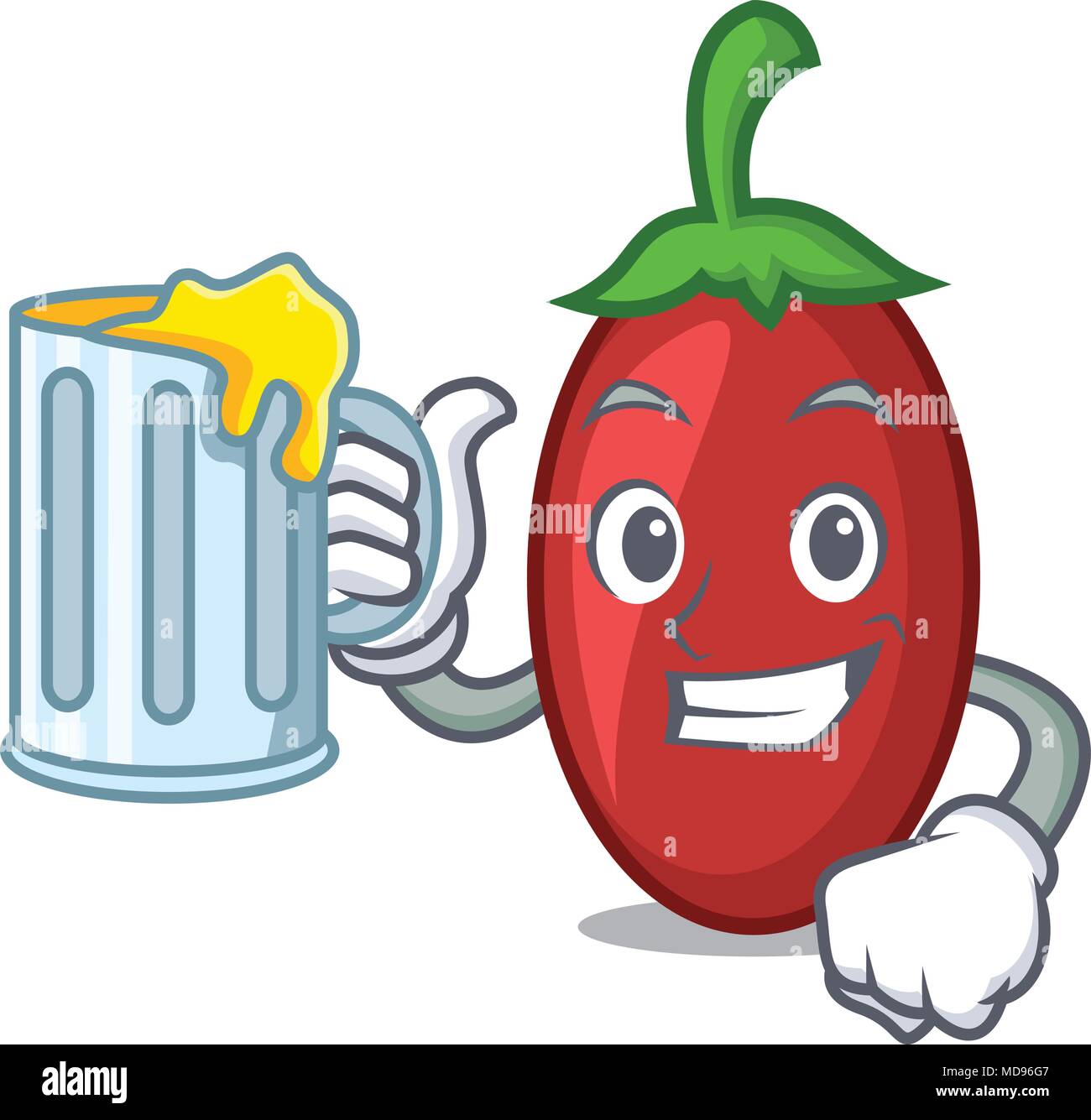 With juice goji berries mascot cartoon vector illustration Stock Vector ...