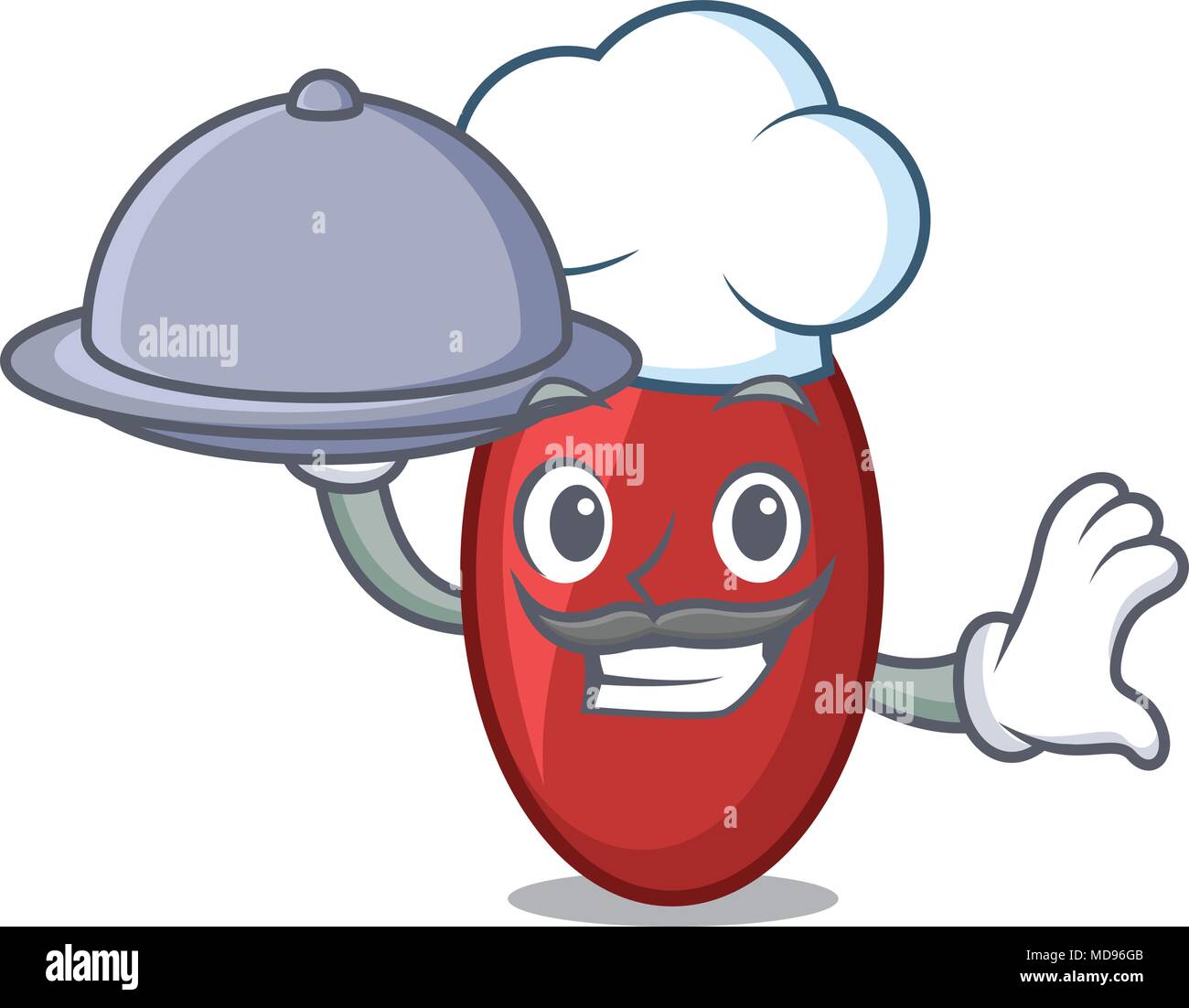 Chef with food goji berries mascot cartoon vector illustration Stock ...