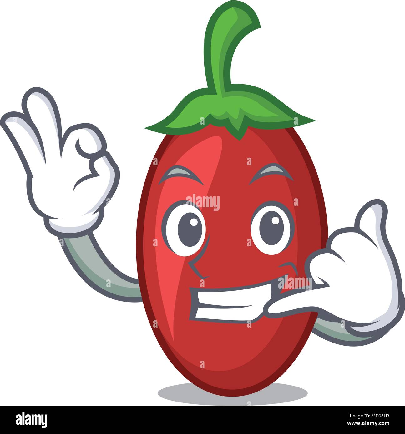 Call me goji berries mascot cartoon vector illustration Stock Vector ...