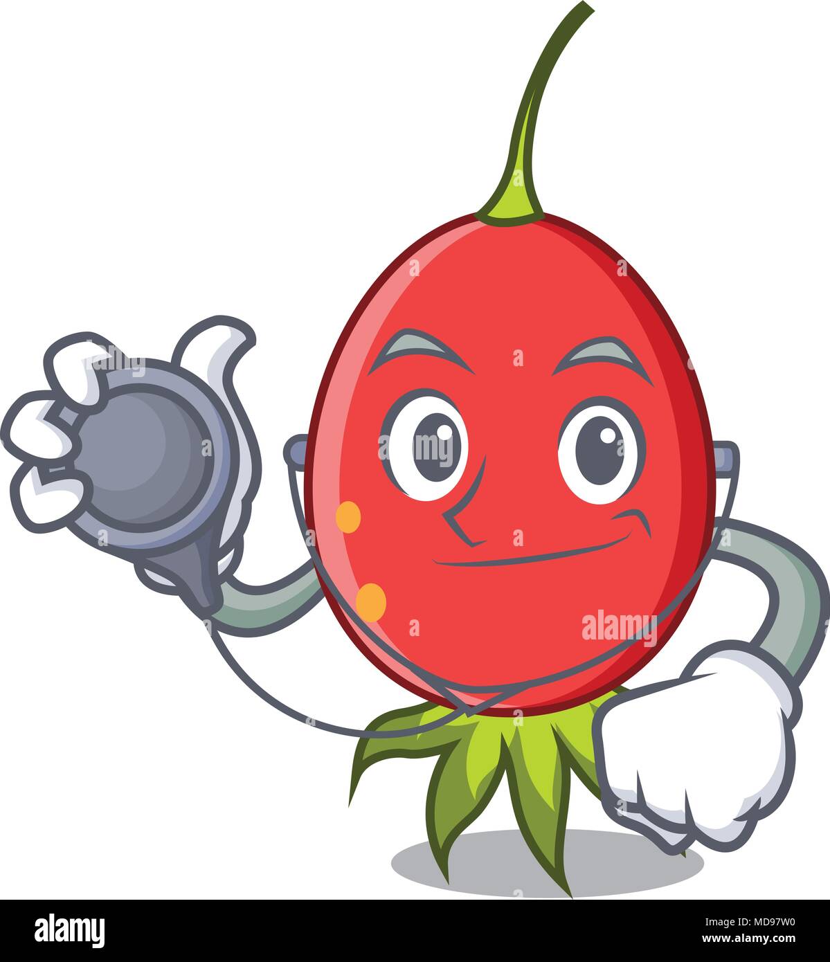 Doctor rosehip character cartoon style vector illustration Stock Vector ...