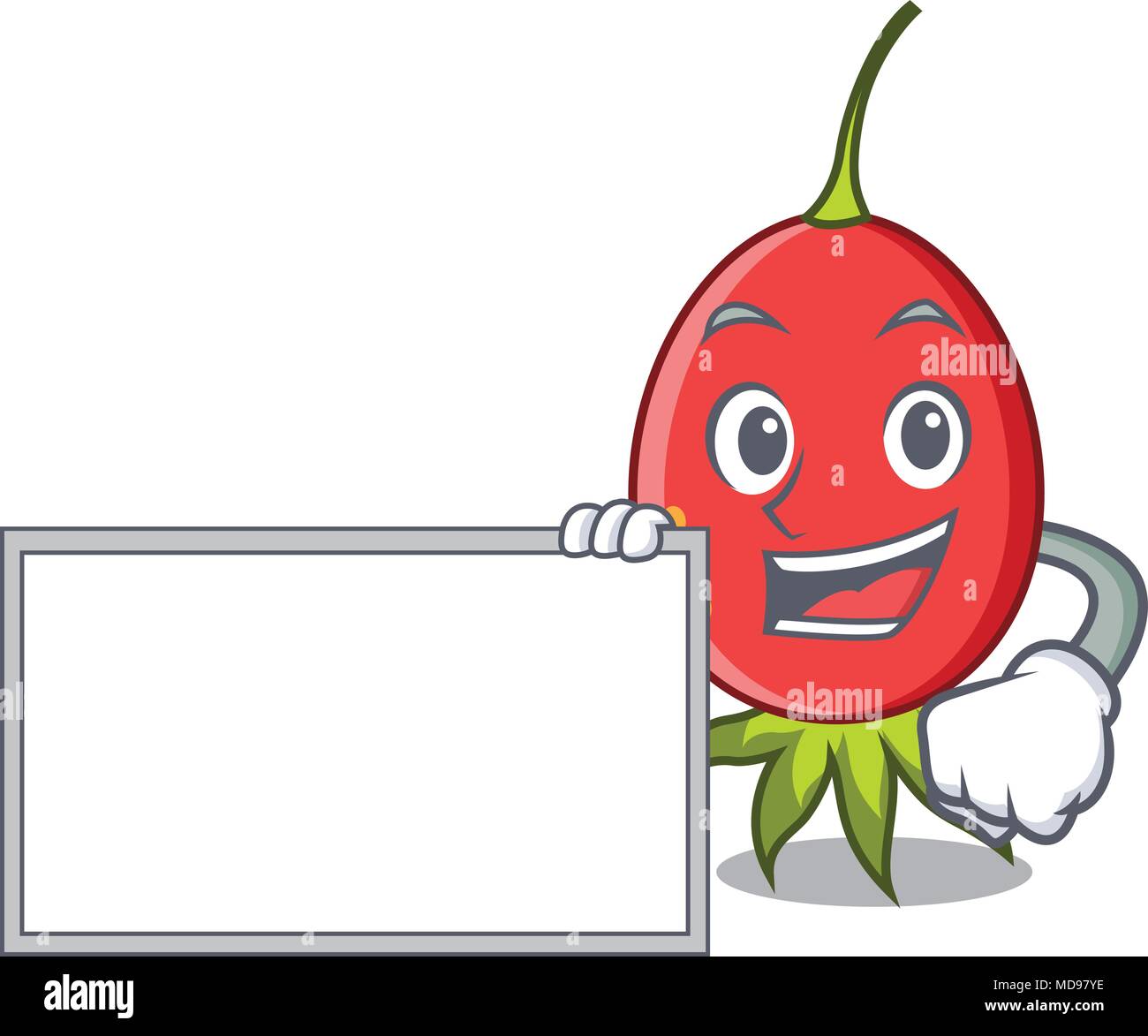 With board rosehip character cartoon style vector illustration Stock ...