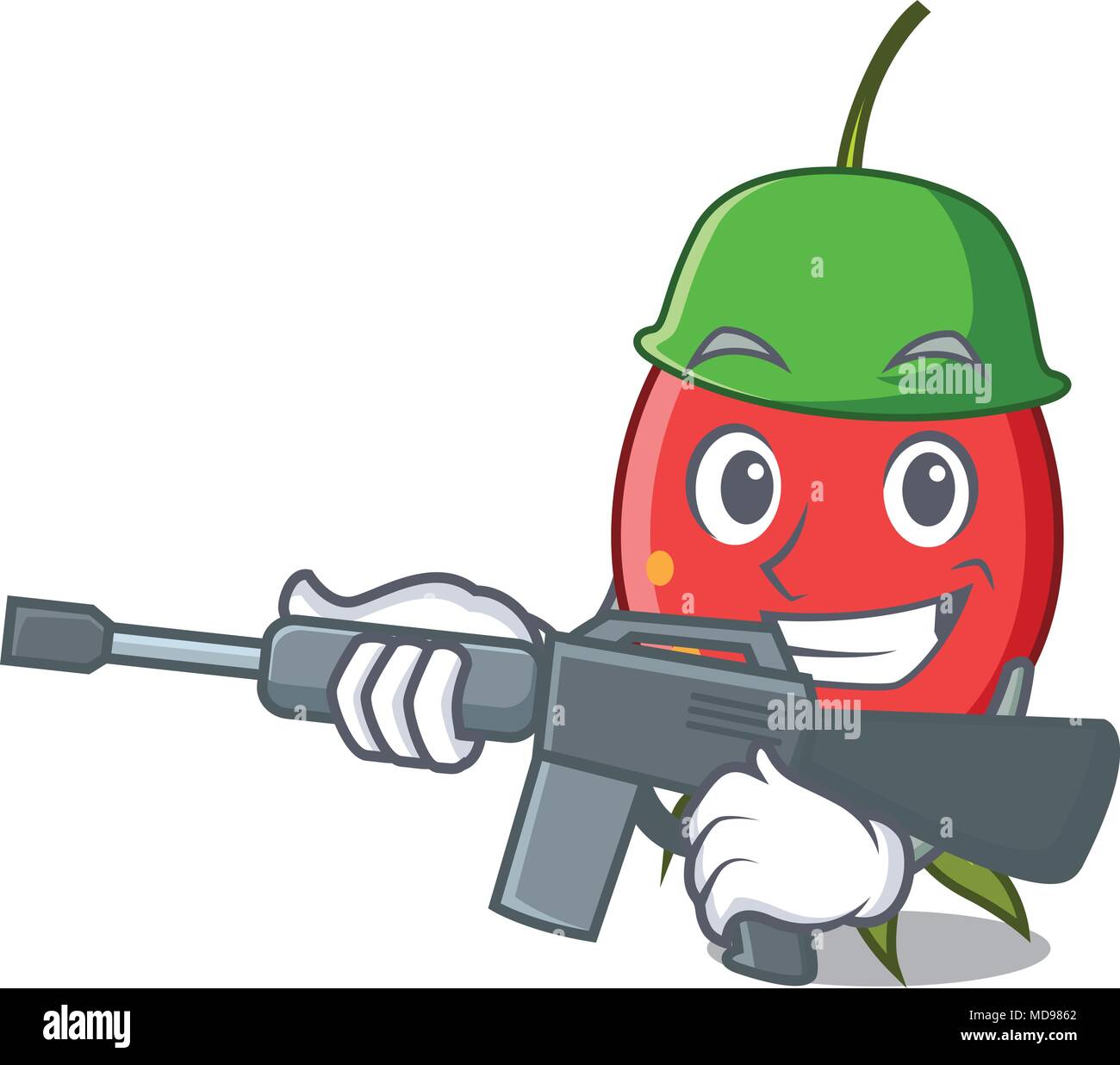 Army rosehip character cartoon style vector illustration Stock Vector ...