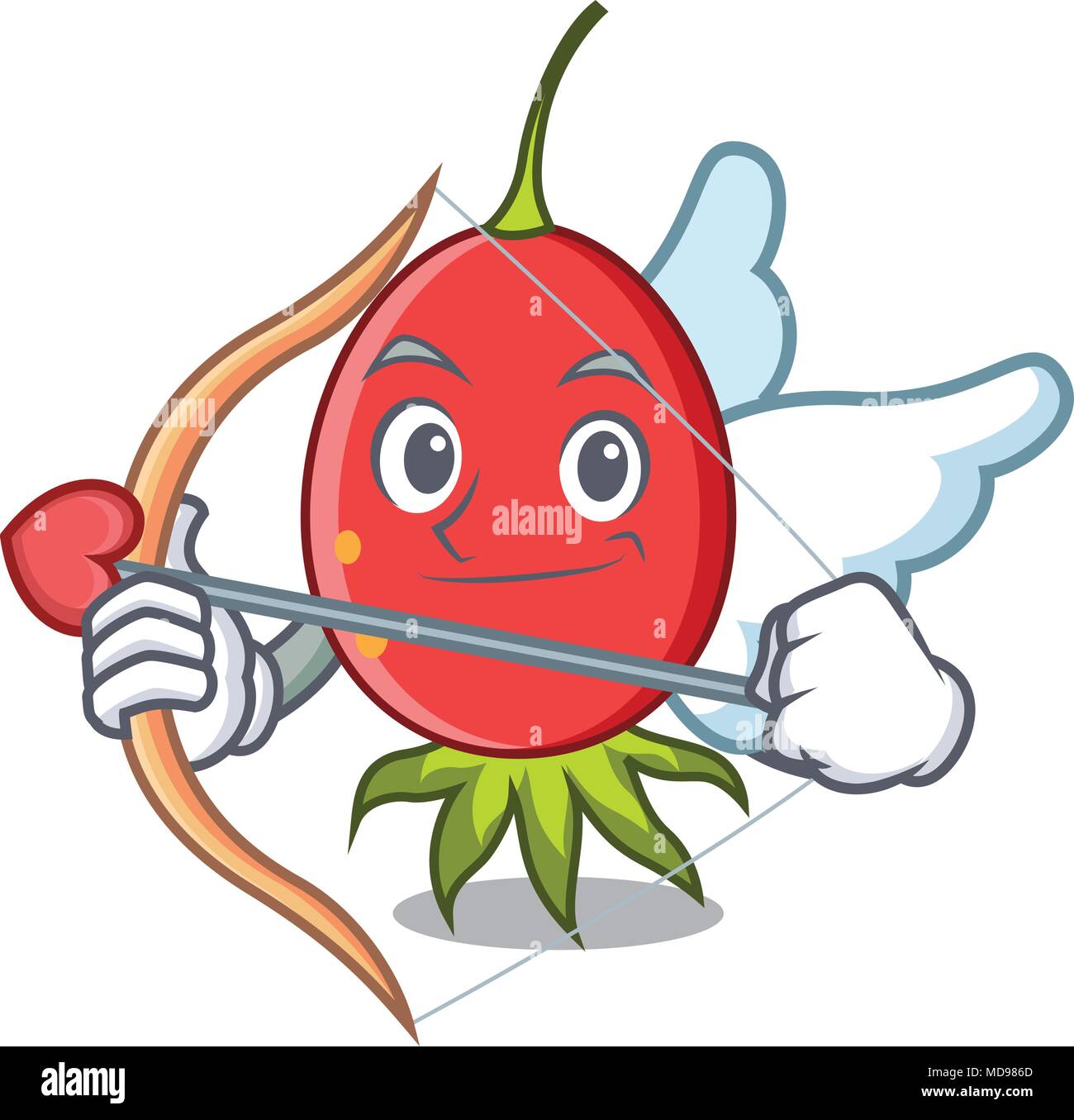 Cupid rosehip character cartoon style vector illustration Stock Vector ...