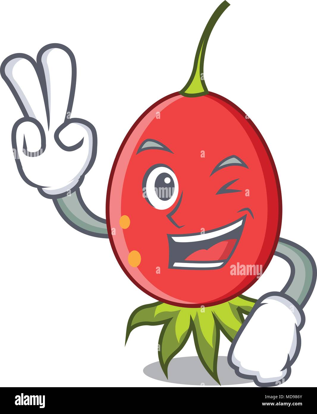 Two finger rosehip character cartoon style vector illustration Stock ...