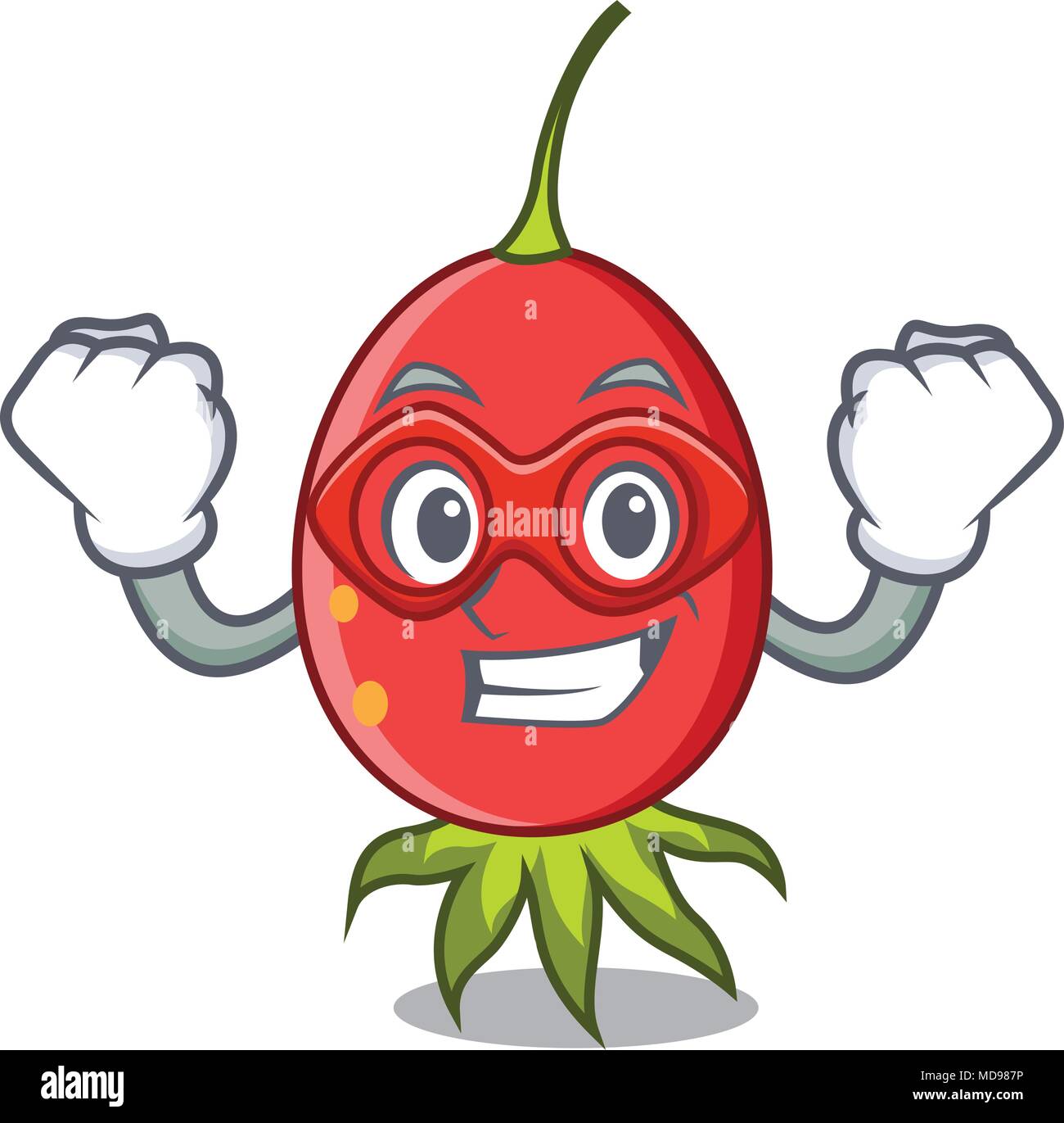 Super hero rosehip character cartoon style vector illustration Stock ...