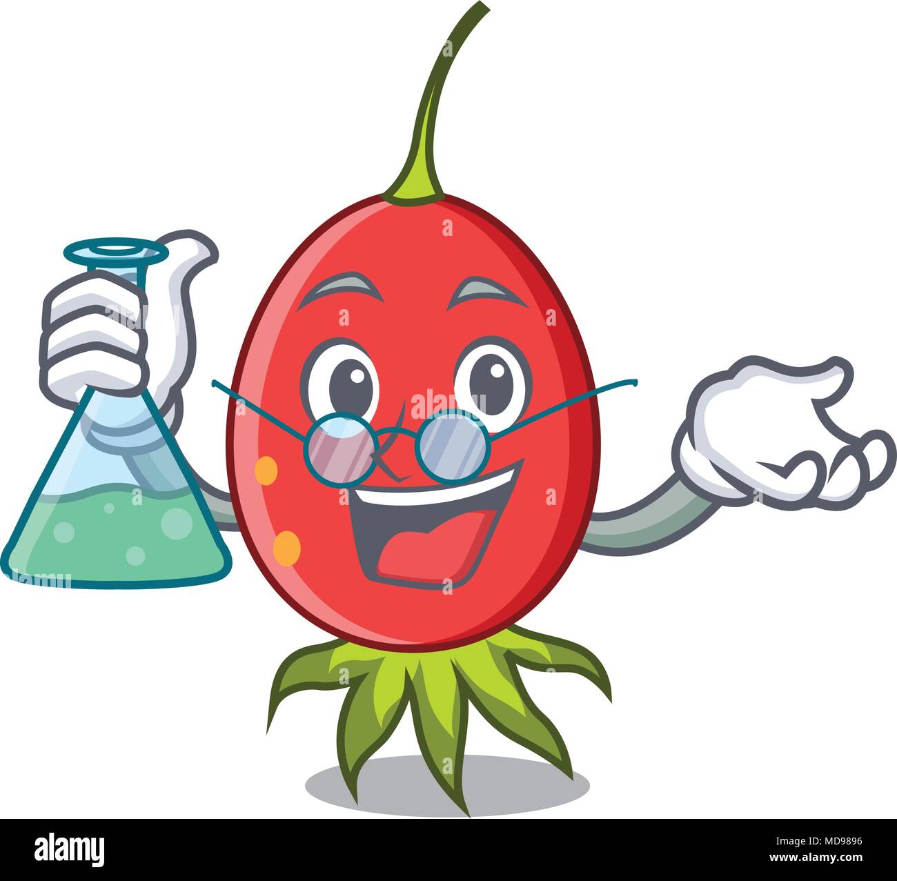 Professor rosehip character cartoon style vector illustration Stock ...